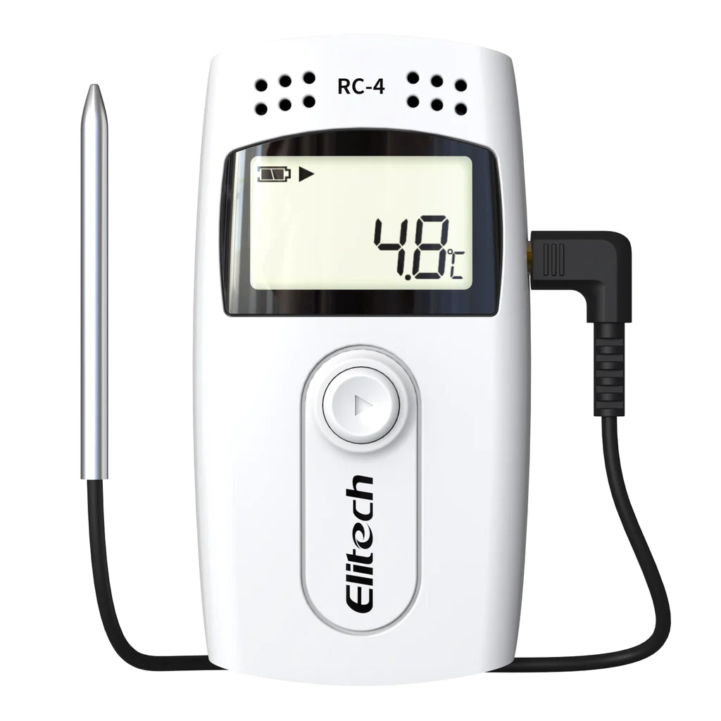 Elitech RC-4 Temperature Data Logger With External Temp Sensor Audio A ...
