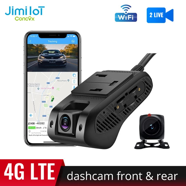 JC400 Dash Cam Front and Rear 4G Dashboard Camera GPS WIfi Hotspot Liv ...